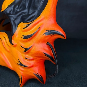 Kitsune Half Mask, Japanese Fox Half Mask, Orange Fox Mask, the Nine ...