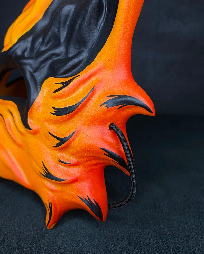 Kitsune Half Mask Japanese Fox Half Mask Orange Fox Mask - Etsy