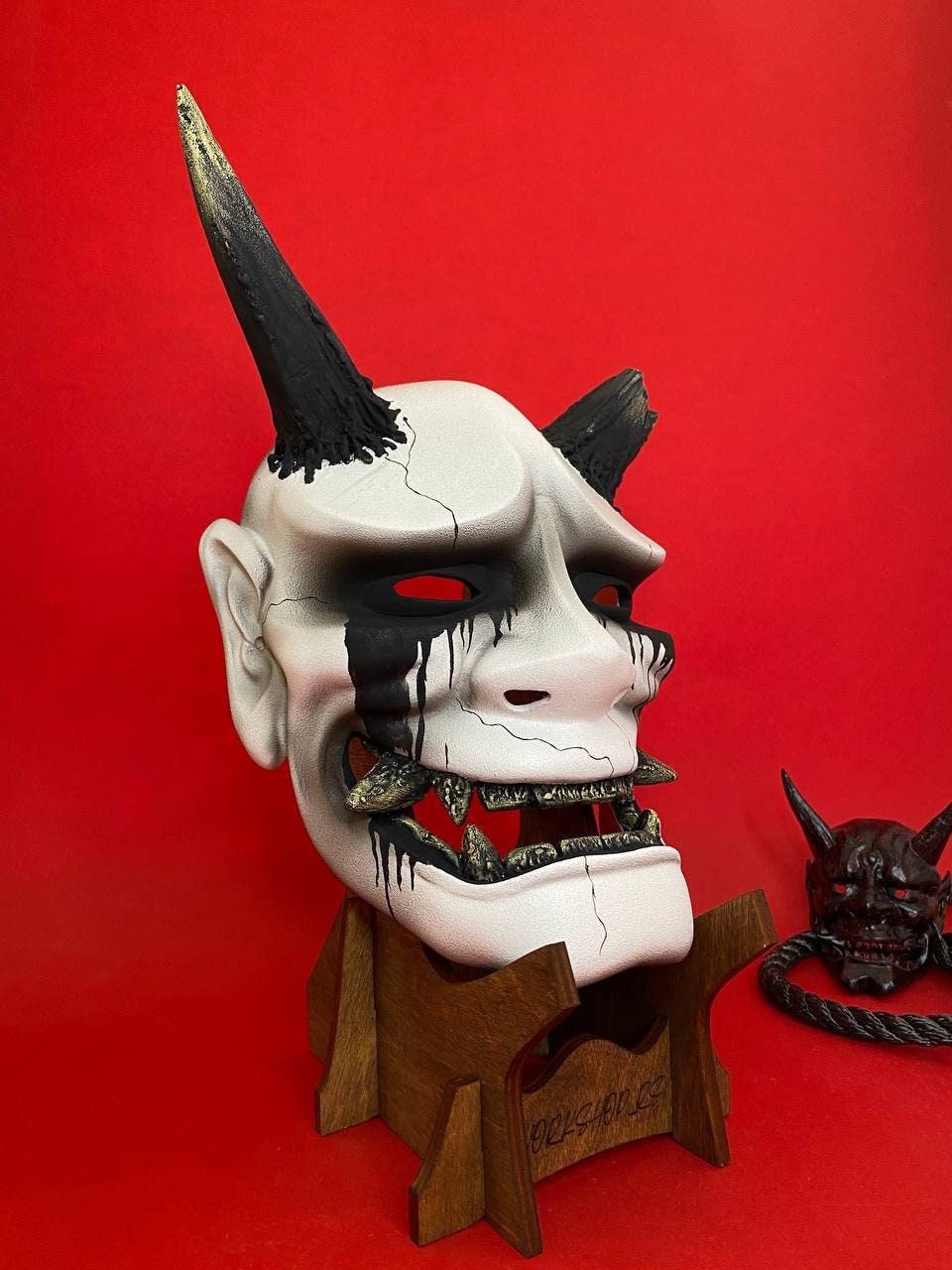 Japanese Hannya Mask: Crying Hannya White and Black Samurai - Etsy