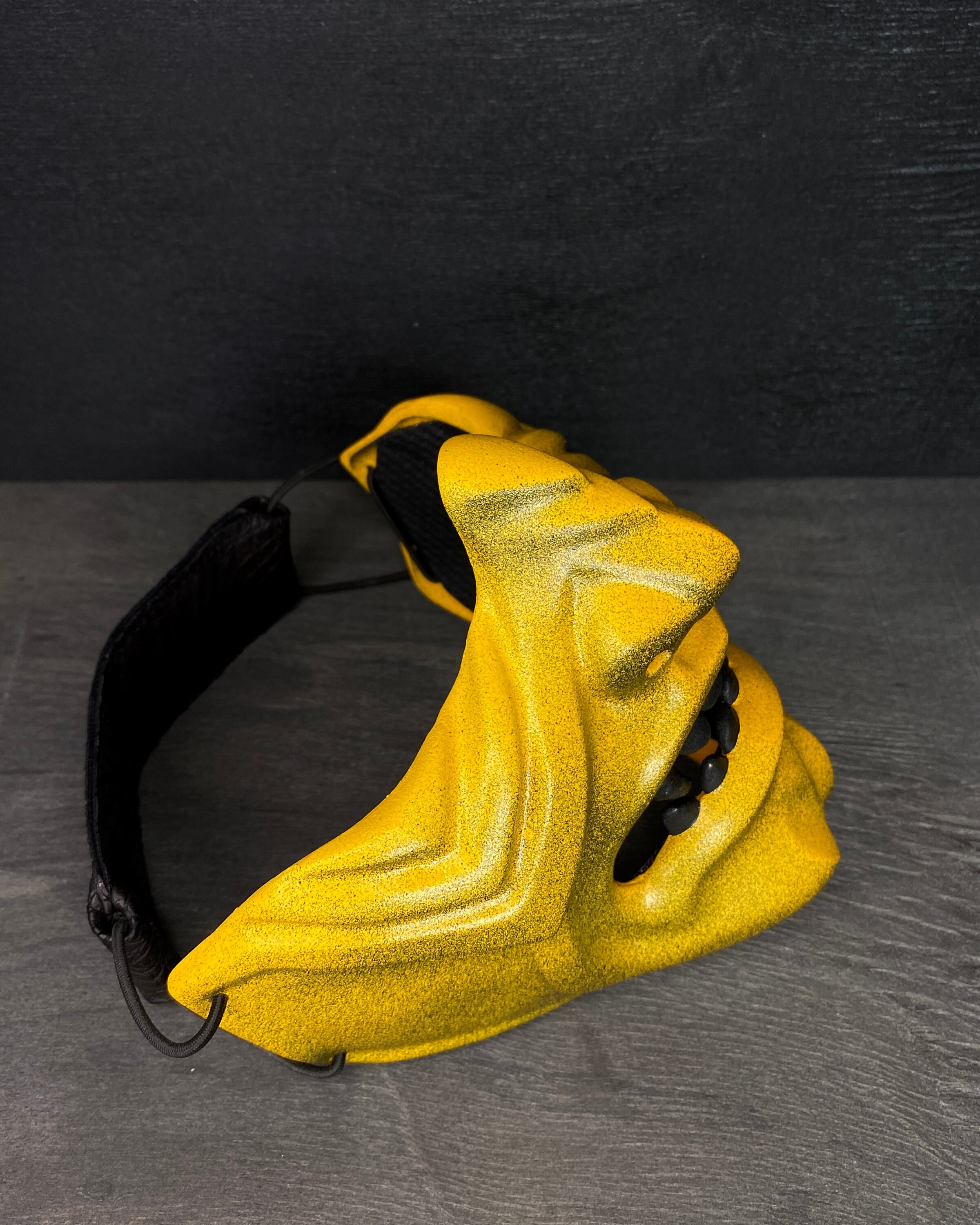 Mempo Mask, Yellow Oni Mask Japanese Menpo Mask, Samurai Mask Cosplay ...