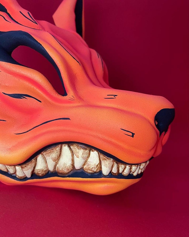 Kurama Kitsune Mask Japanese Fox Mask MADE TO ORDER Kurama - Etsy Denmark
