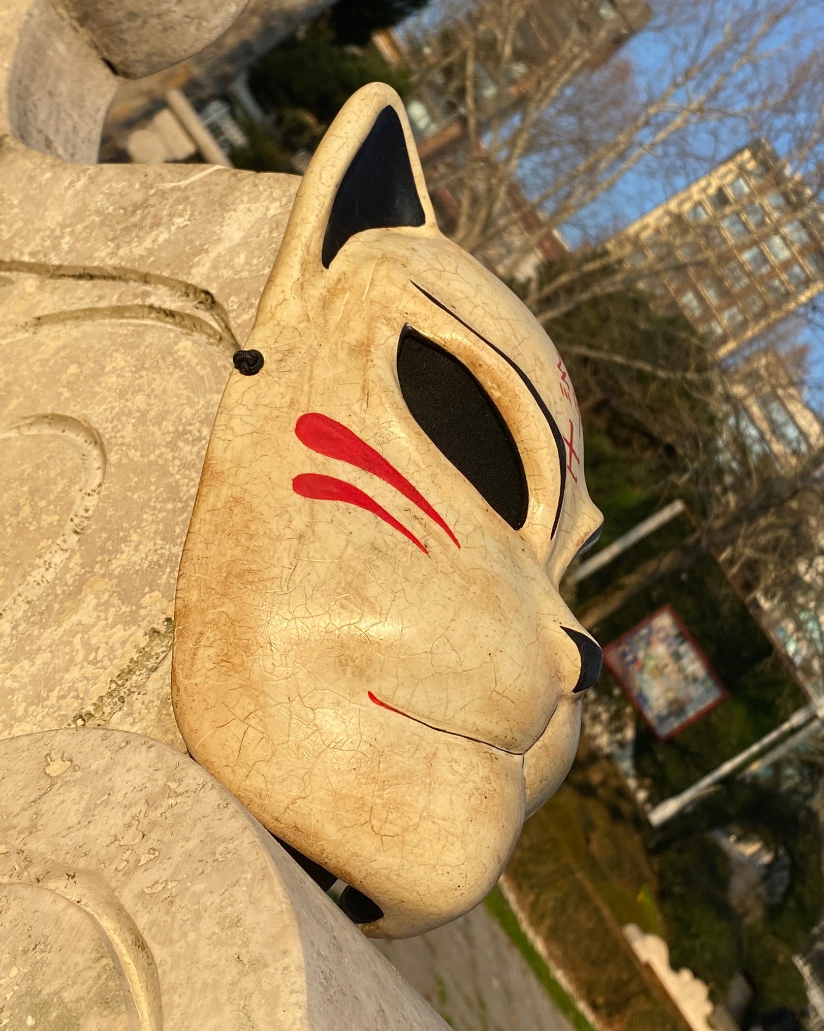 Japanese Kitsune Mask for Anime Cosplay. Ninja Demon Mask - Etsy UK