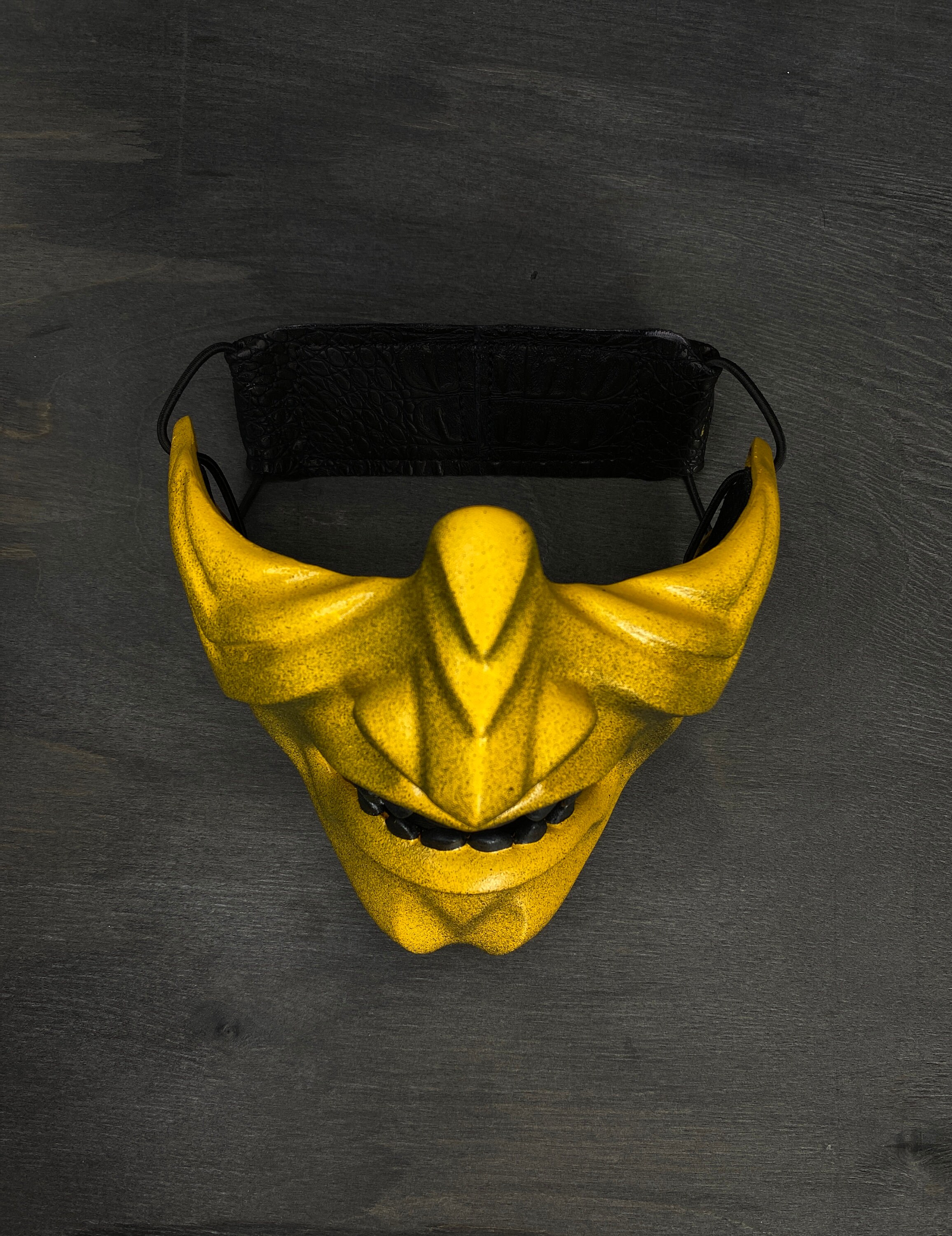 Mempo Mask Yellow Oni Mask Japanese Menpo Mask Samurai Mask - Etsy