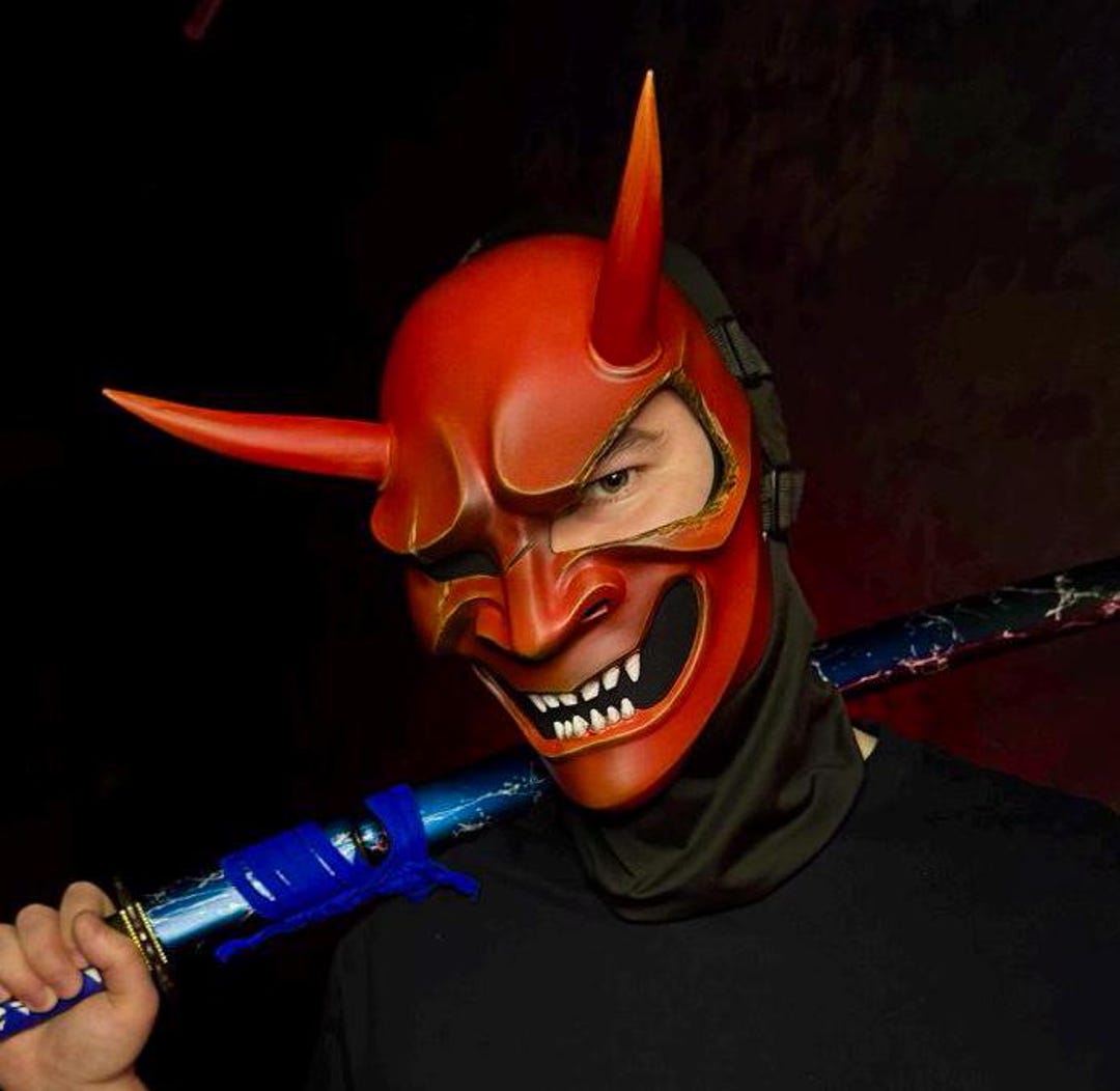 Japanese Hannya Mask - Sohei Hero Mask for Honor Cosplay, Demon Mask ...