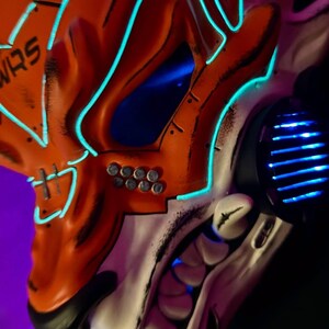 Cyberpunk Mask Kitsune Cyber Mask Wearable for Cosplay or Halloween ...
