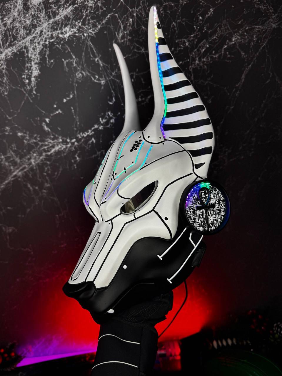Cyberpunk Anubis Mask With RGB LED Lights – Techwear Egyptian Jackal ...