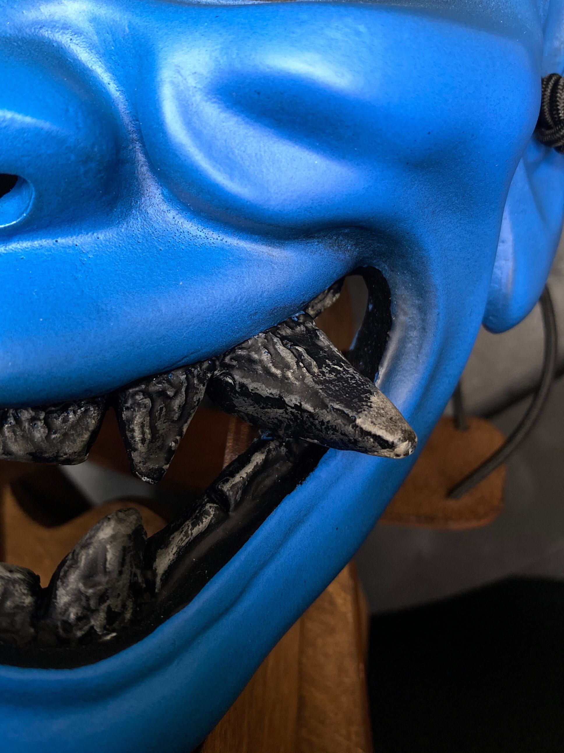 Blue Hannya Mask, Japanese Hannya Mask, Traditional Samurai Mask, MADE ...