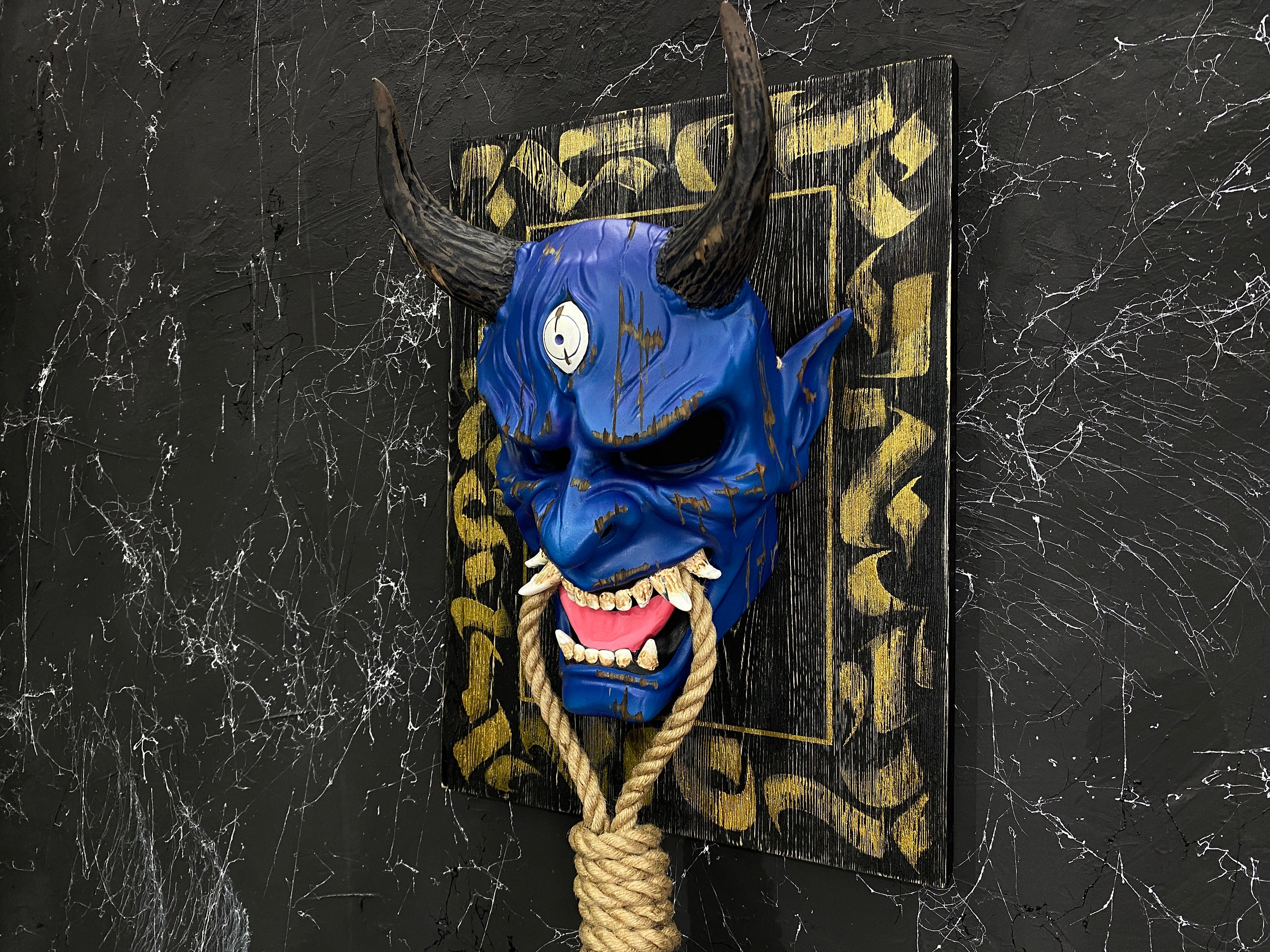 Blue Oni Mask: Japanese Devil Mask for Wall Decor - Etsy