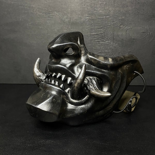 Oni Mask Half Face - Etsy