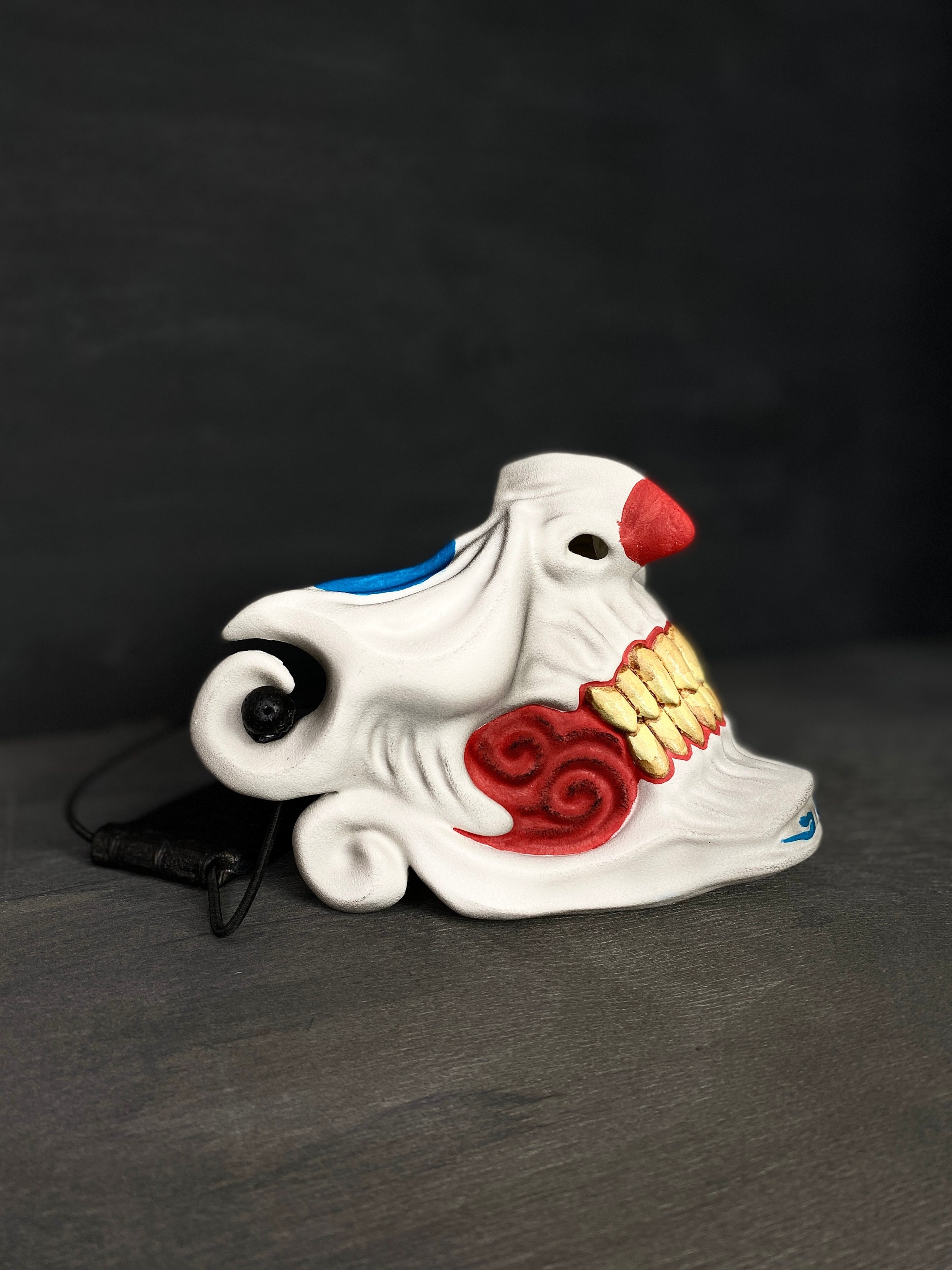 Half Face Joker Mask Half Mask Clown Ronin Oni Mempo - Etsy