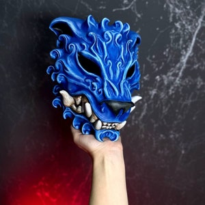 Komainu Mask Lion Dog Wearable, Japanese Komainu Mask Wall Decor, Bear ...