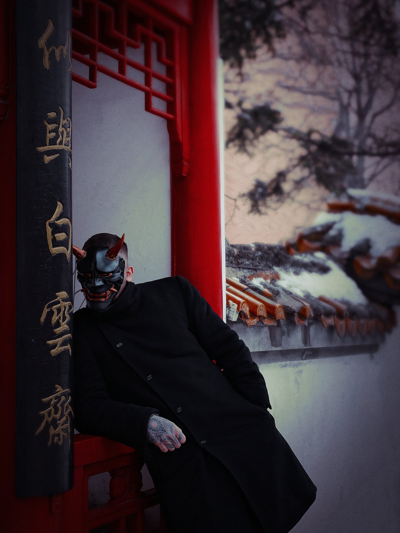 Japanese Hannya Mask Black and Gold Traditional Samurai Mask - Etsy