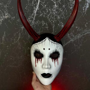 Scary Hannya Mask With Big Horns, Ghost of Tsushima Iyo Boss Mask ...