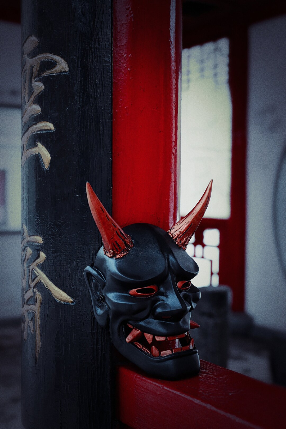 Japanese Hannya Mask, Black and Gold Traditional Samurai Mask, MADE to ...