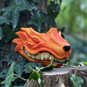 Kurama Mask Wearable, Oni Wolf Mask, Anime Cosplay Fox Half Mask ...