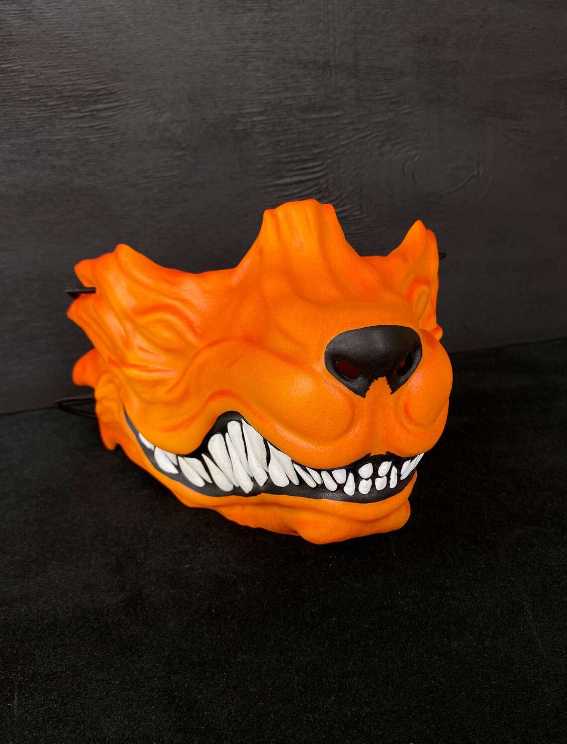 Kitsune Half Mask Wearable White Teeth Oni Wolf Mask Anime - Etsy