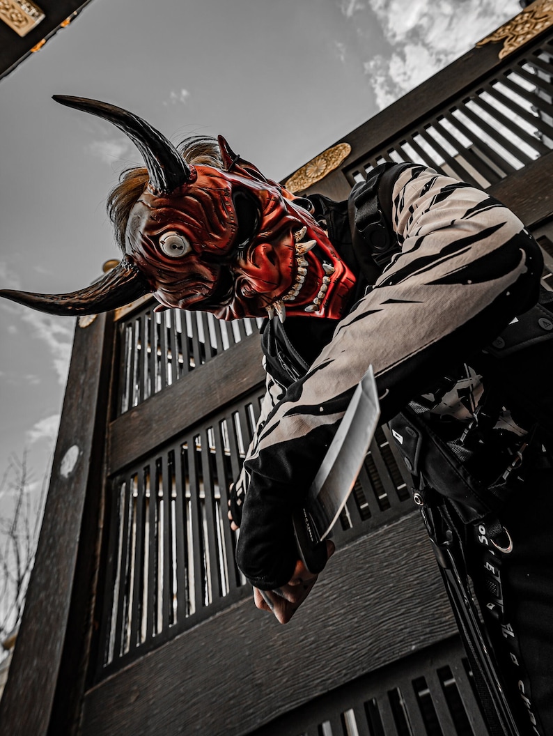 Japanese DBD Oni Mask Wearable for Cosplay Devil Mask Noh - Etsy