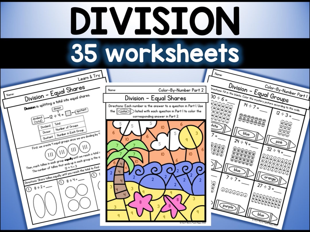 Practice Division Worksheets - Etsy