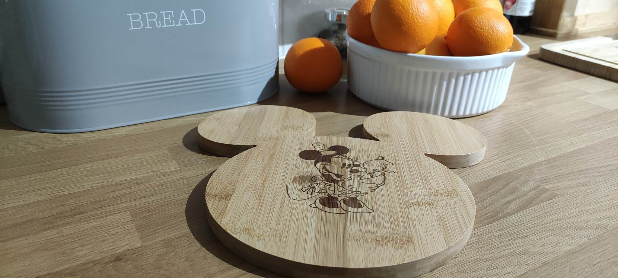 Personalised Engraved Mickey Mouse Shaped Chopping Boards With Engraved ...
