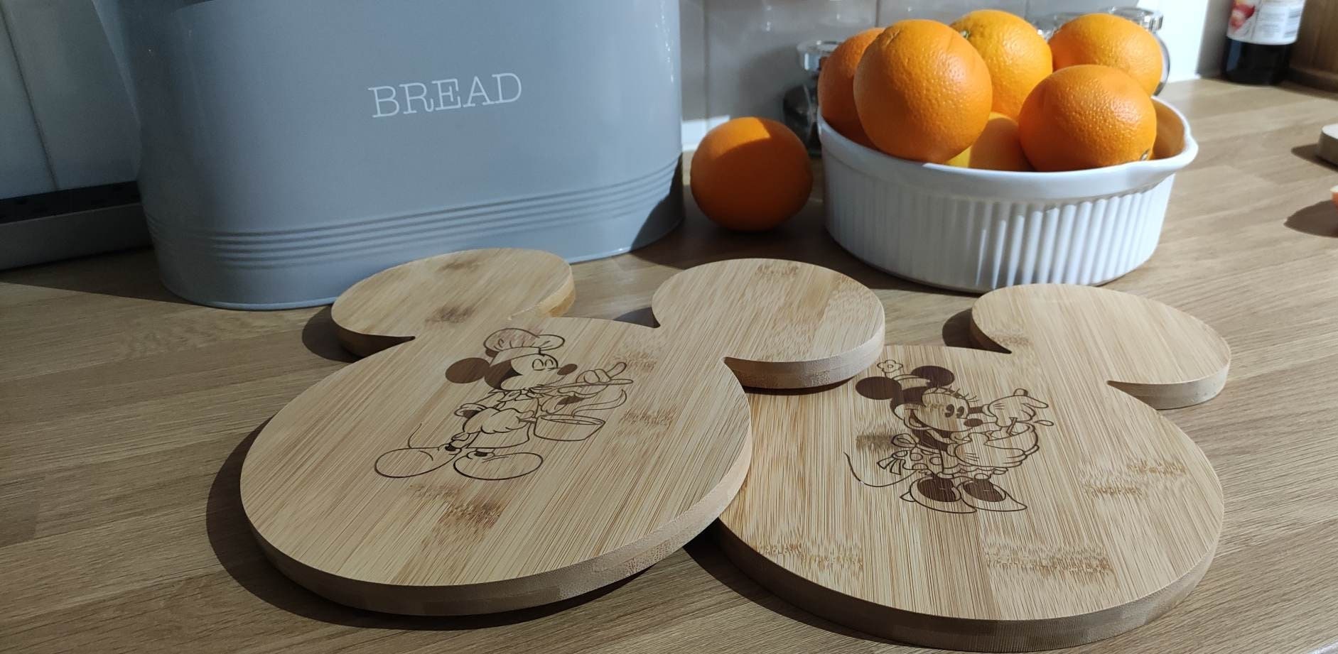 Personalised Engraved Mickey Mouse Shaped Chopping Boards With Engraved ...