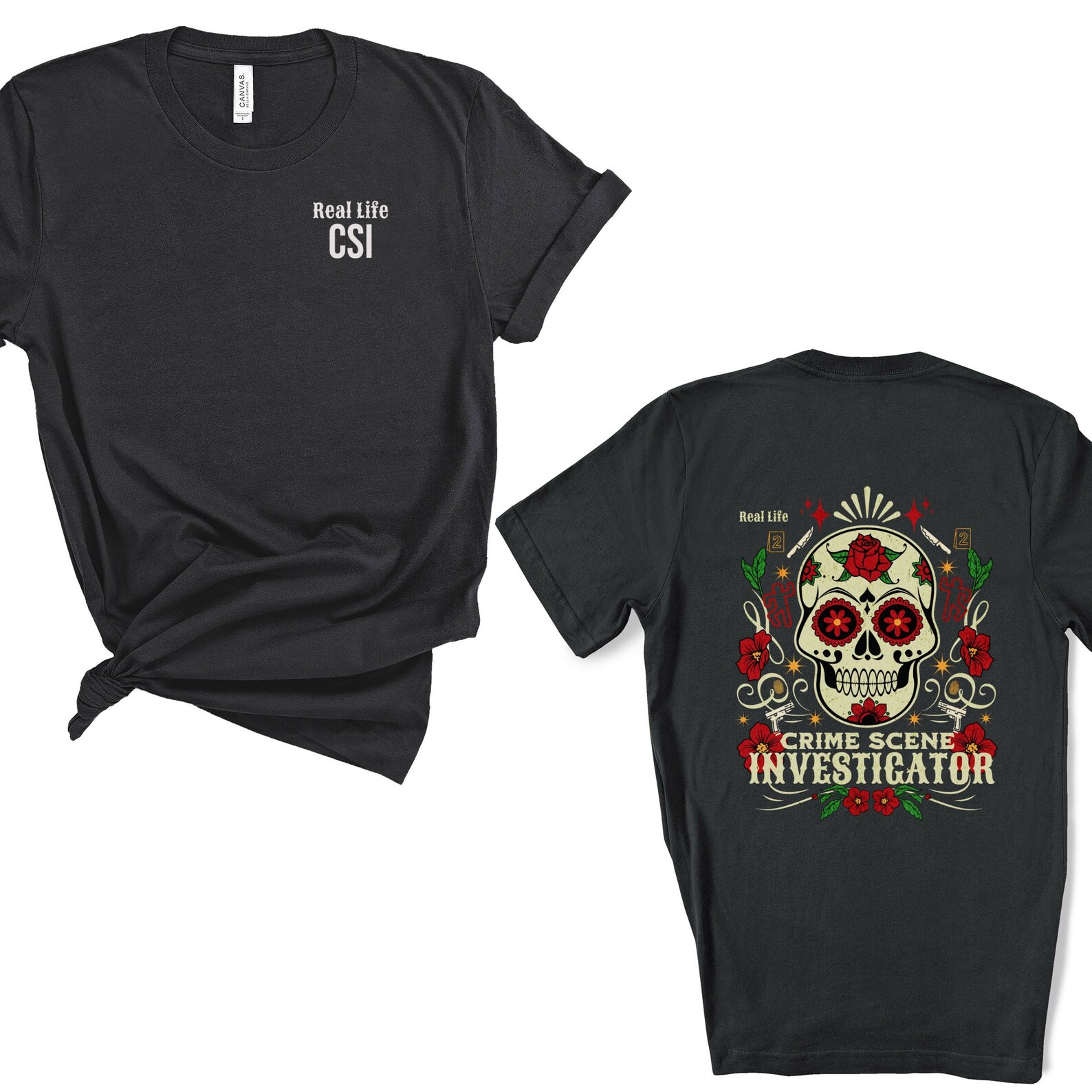 Back Side Design Real Life CSI Shirt, CSI Shirt, Police Shirt, Law ...