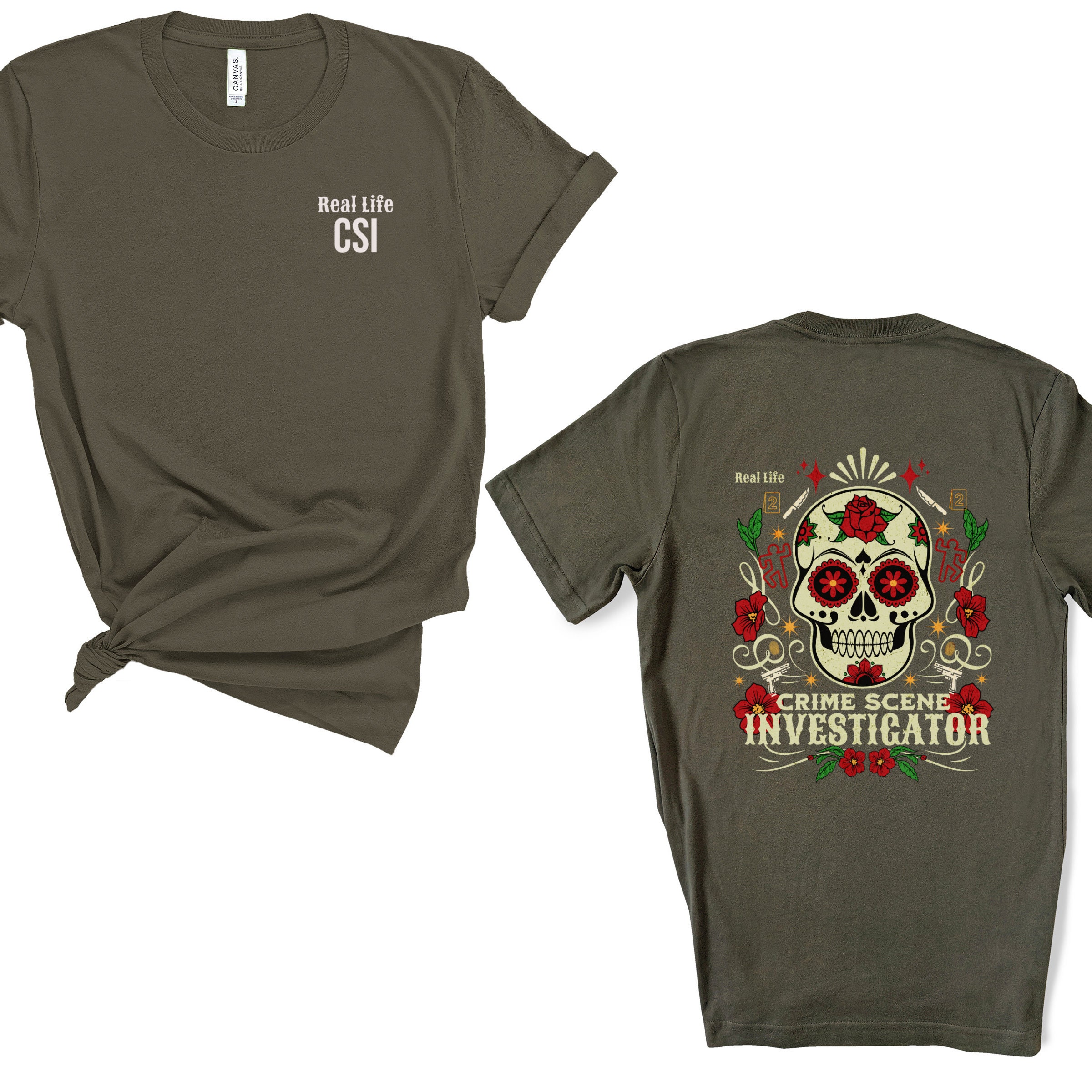 Back Side Design Real Life CSI Shirt, CSI Shirt, Police Shirt, Law ...