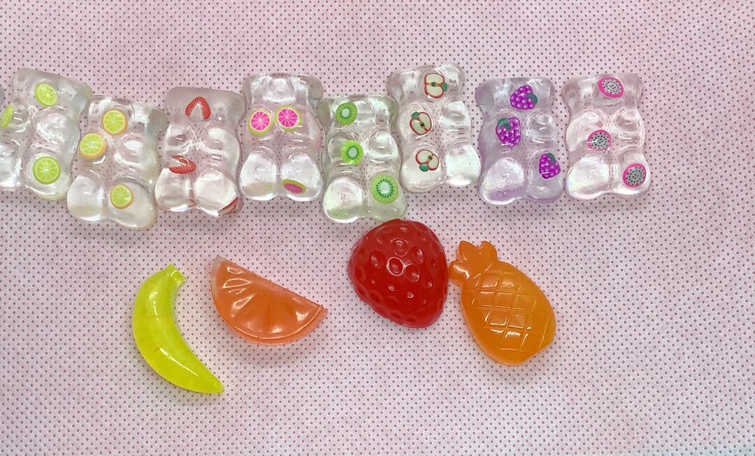 A Resin Fruit and Teddy Bear Set - Etsy