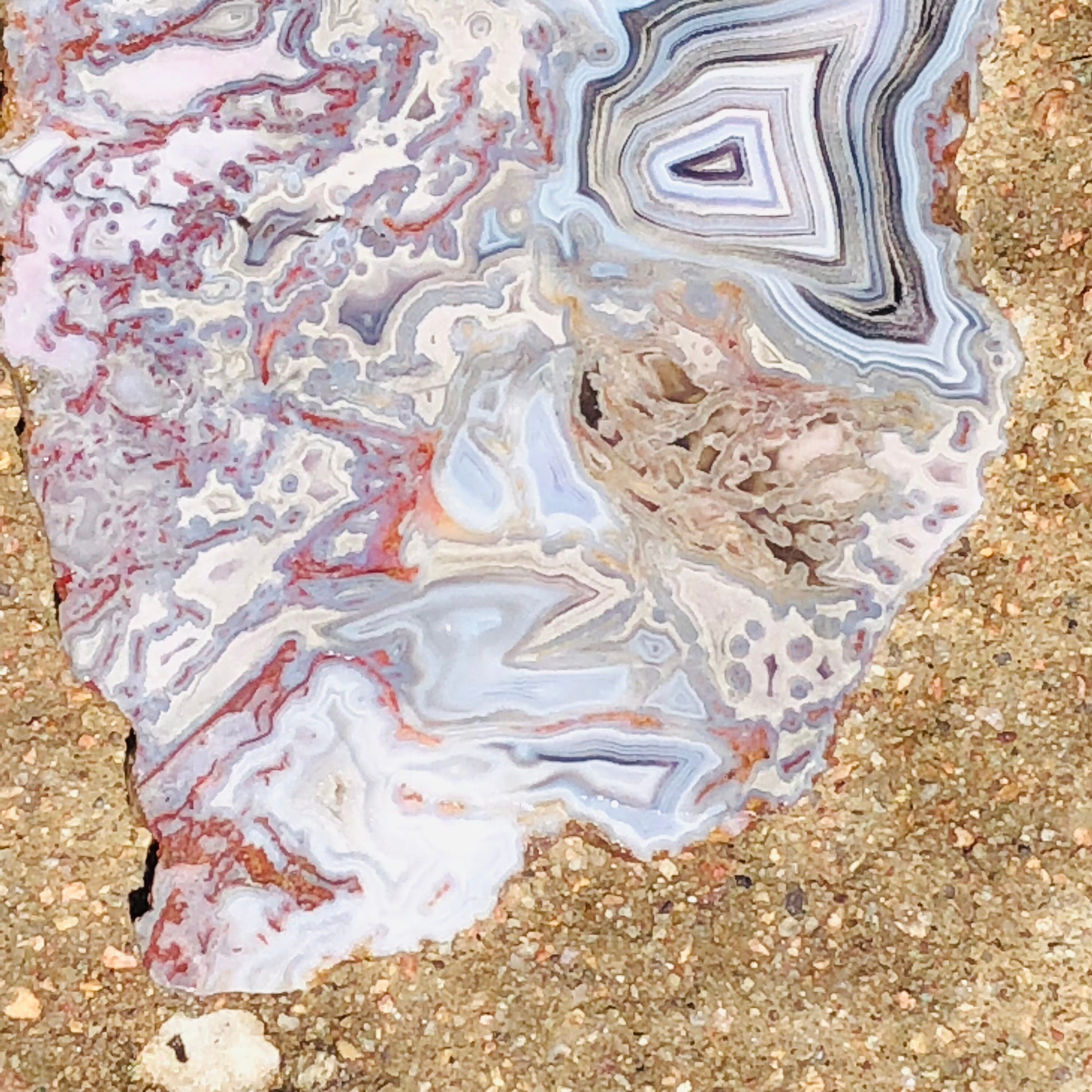 Old Estate Stock Mexican Crazy Lace Agate Lapidary Slab, Mexican Lace ...