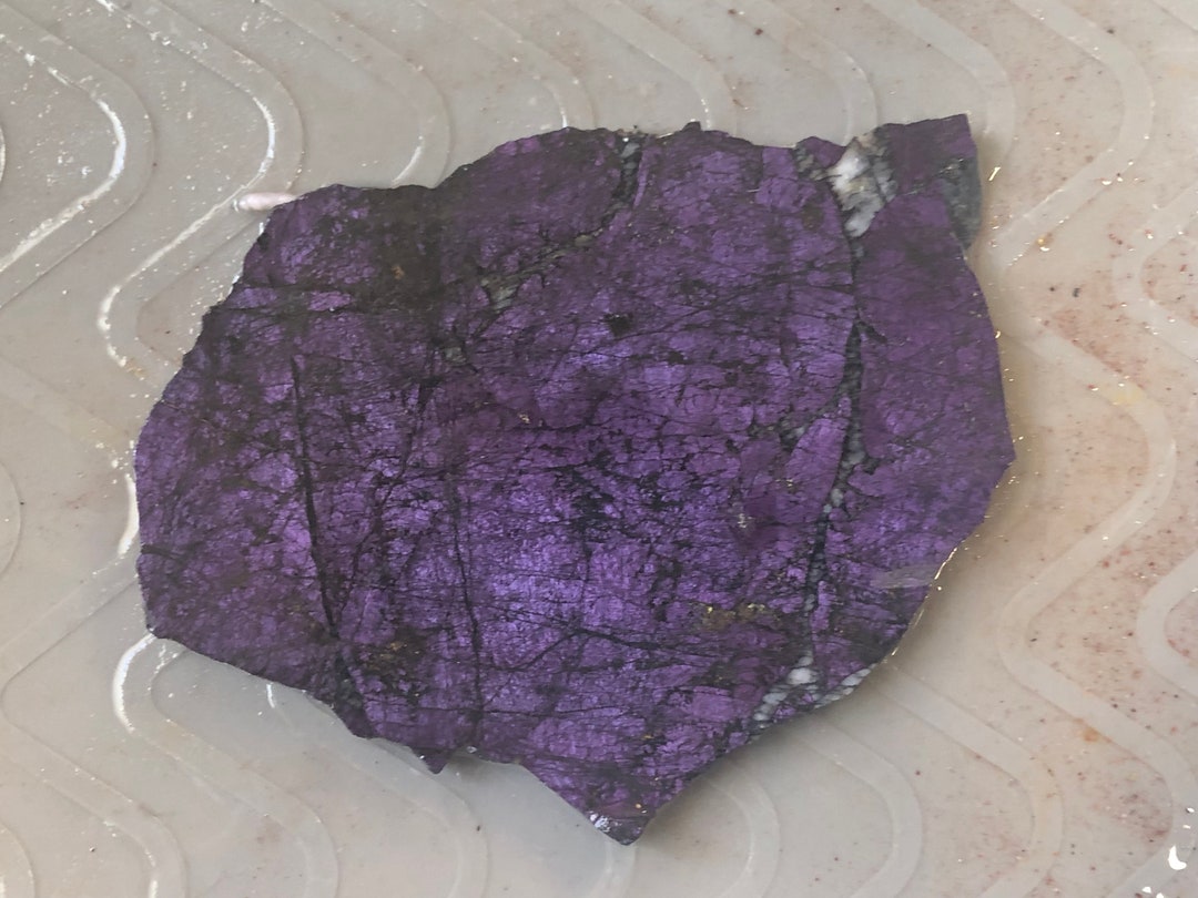 Rare Purpurite Chatoyant Lapidary Slab Specimen, Iridescent Metallic ...