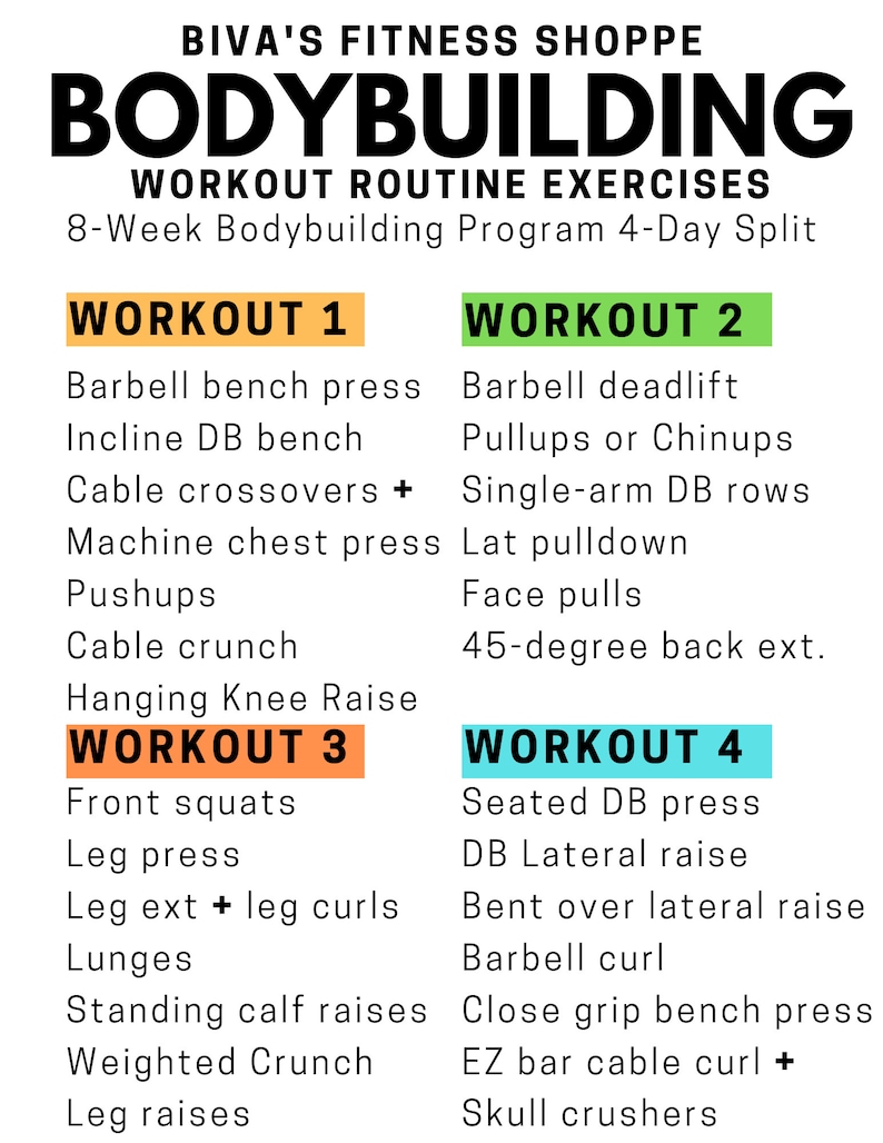 Bodybuilding Workout Routine PDF, Bodybuilding for Women, Bodybuilding ...