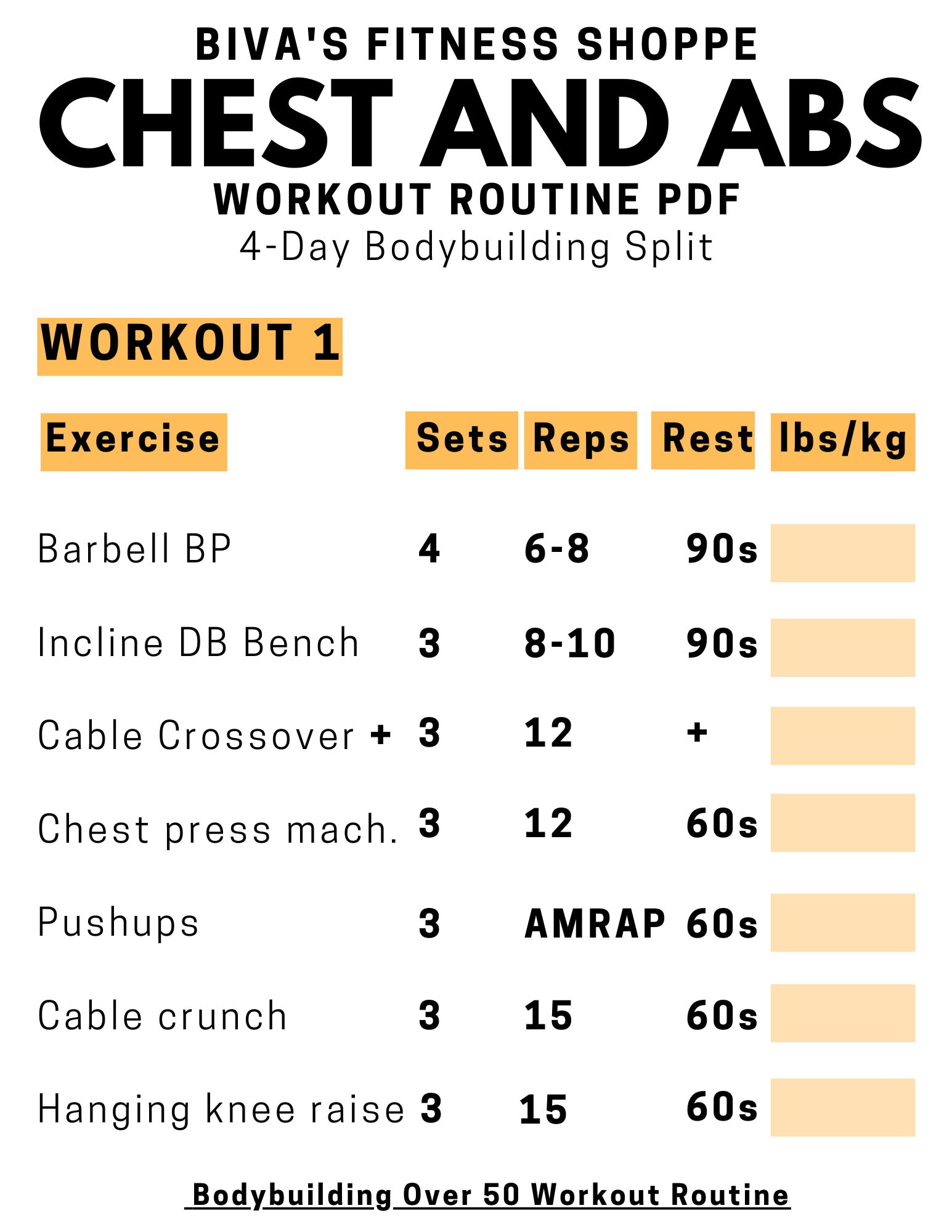 Bodybuilding Workout Routine PDF, Bodybuilding for Women, Bodybuilding ...