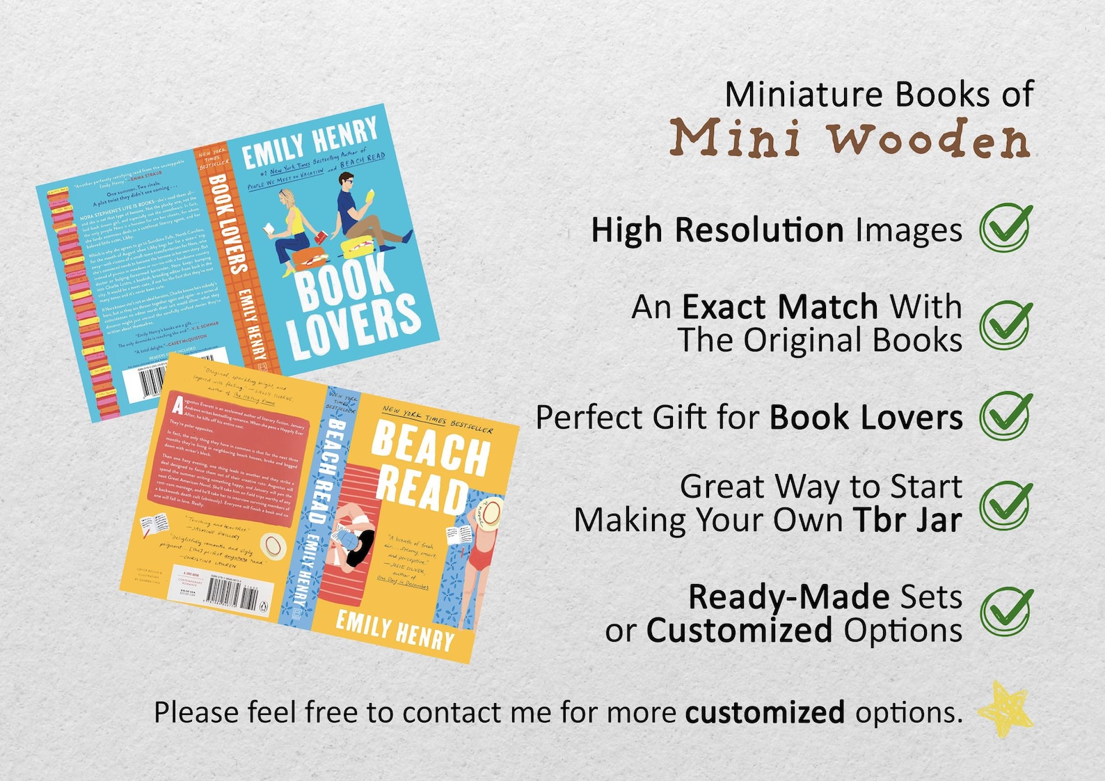 Mini TBR Jar, Book Tube With Random or Custom Books Gift for Book Club ...