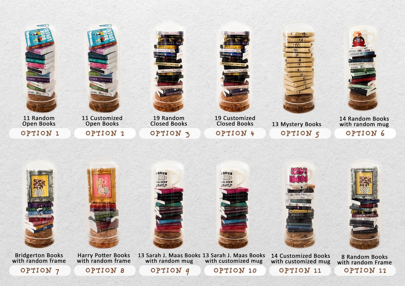 Mini TBR Jar, Book Tube With Random or Custom Books Gift for Book Club ...