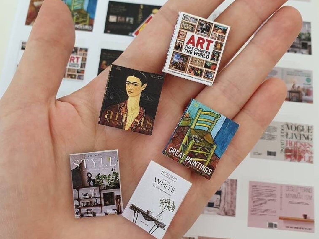 Printable 24 Miniature Book Cover Art and Design Collection Set for ...