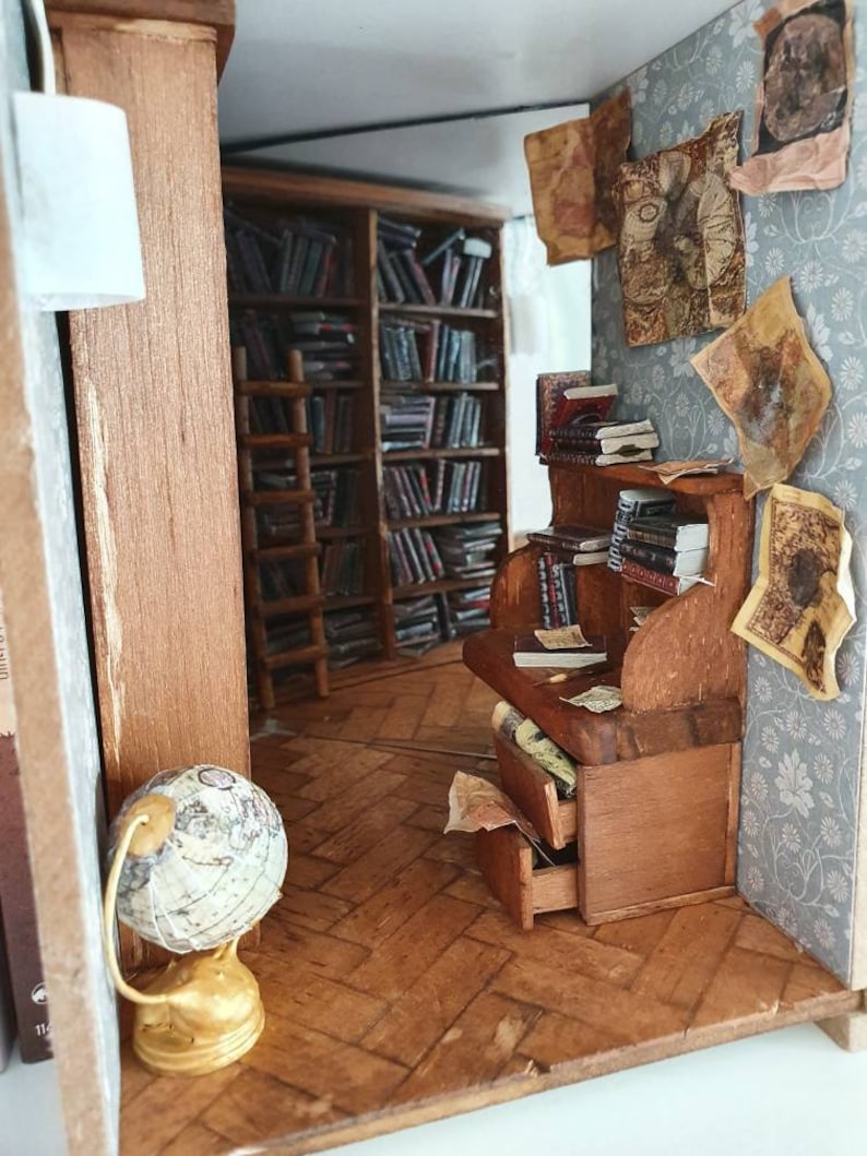 Book Nook Miniature Library Diorama for Birthday and - Etsy Australia