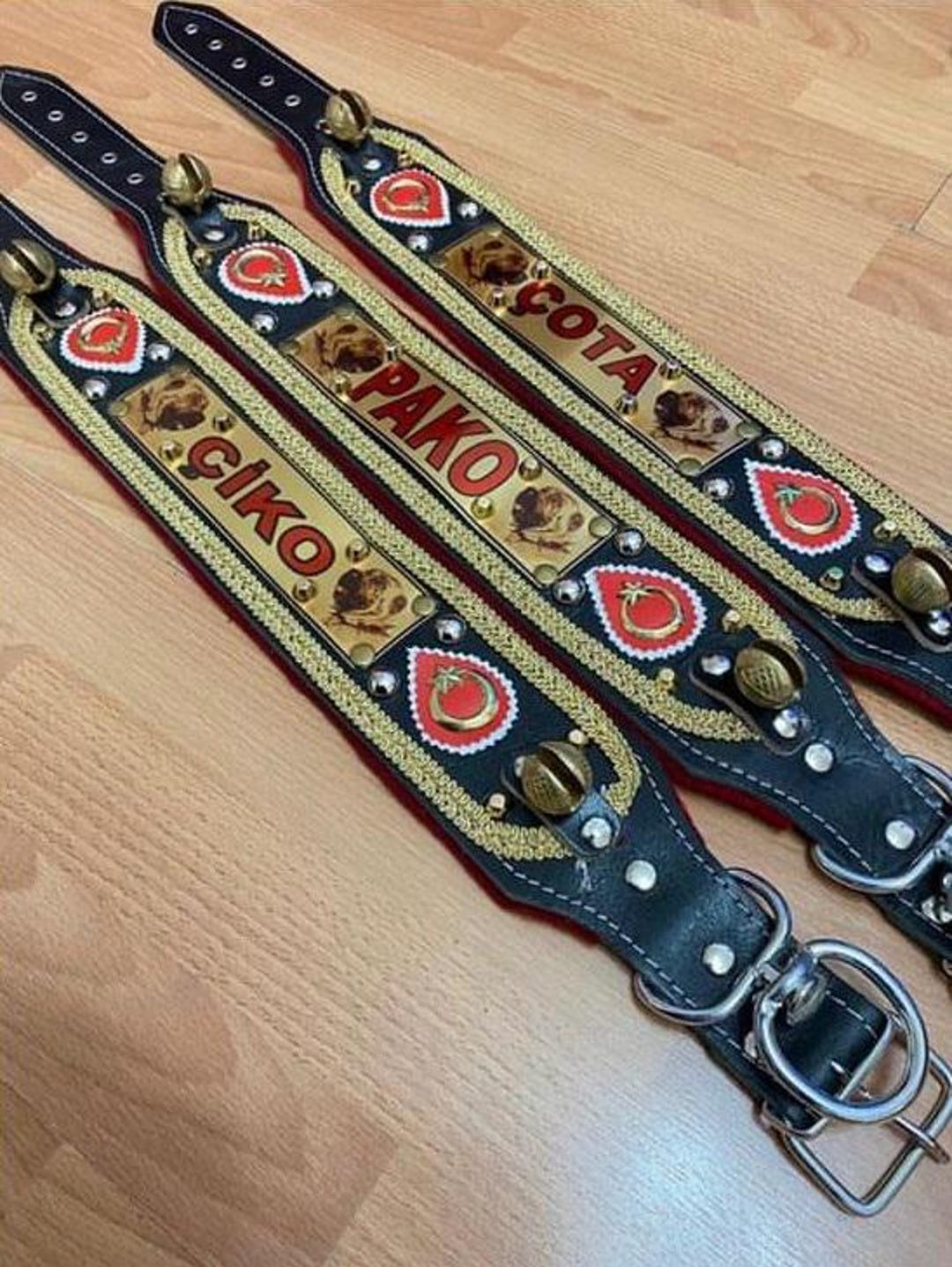 Genuine Leather Kangal Dog Collar With Bell Lanyard Specially Named for ...