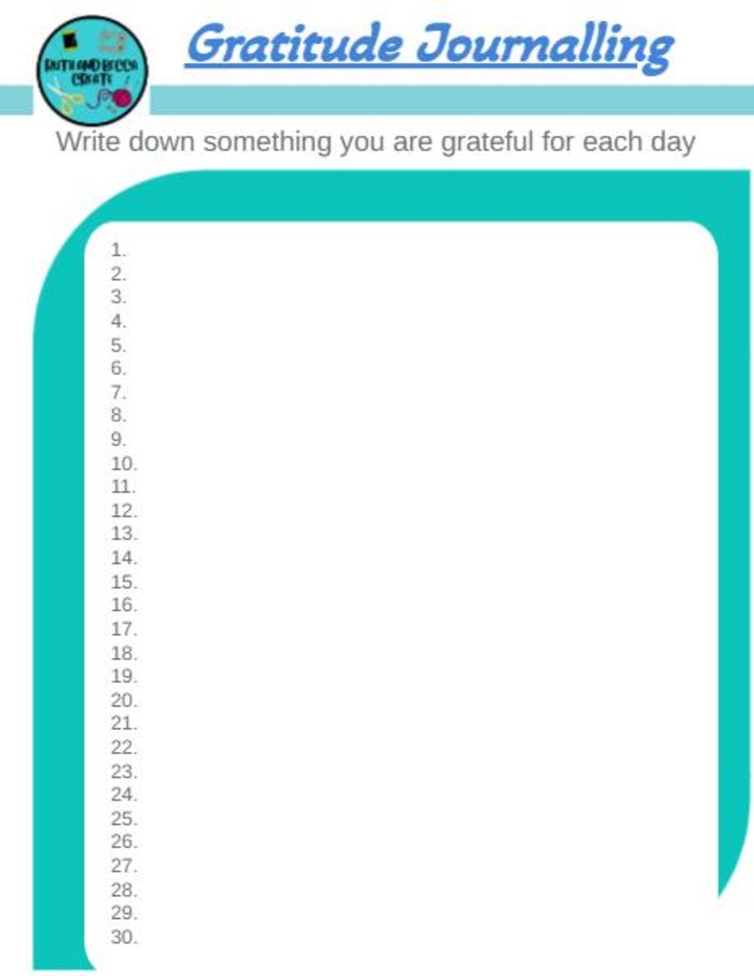 Gratitude Printable Journal Page, Gratitude Journalling, Thankfulness ...