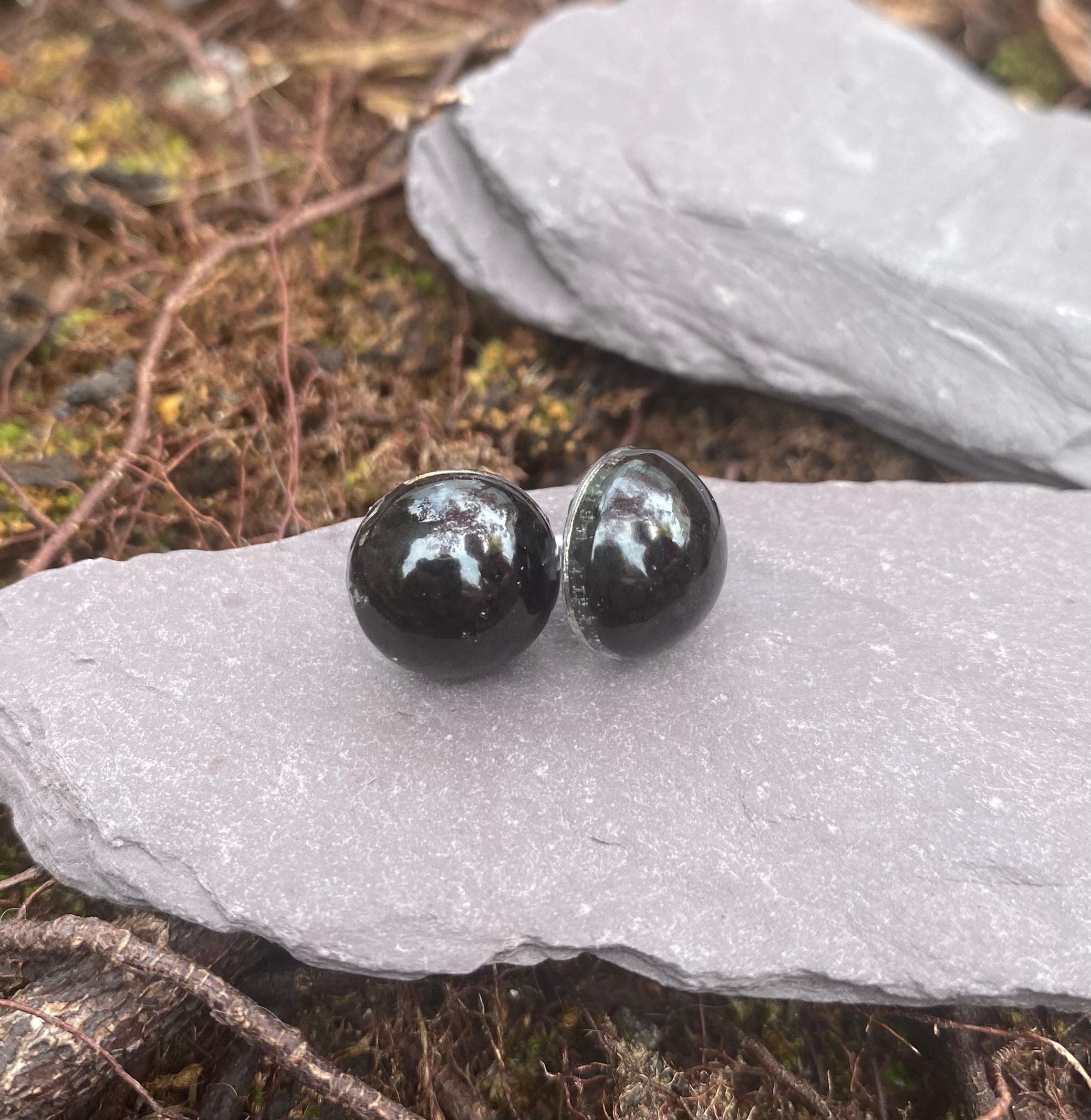 Shungite EMF Protection and Grounding Stud Earrings Handmade With Love ...