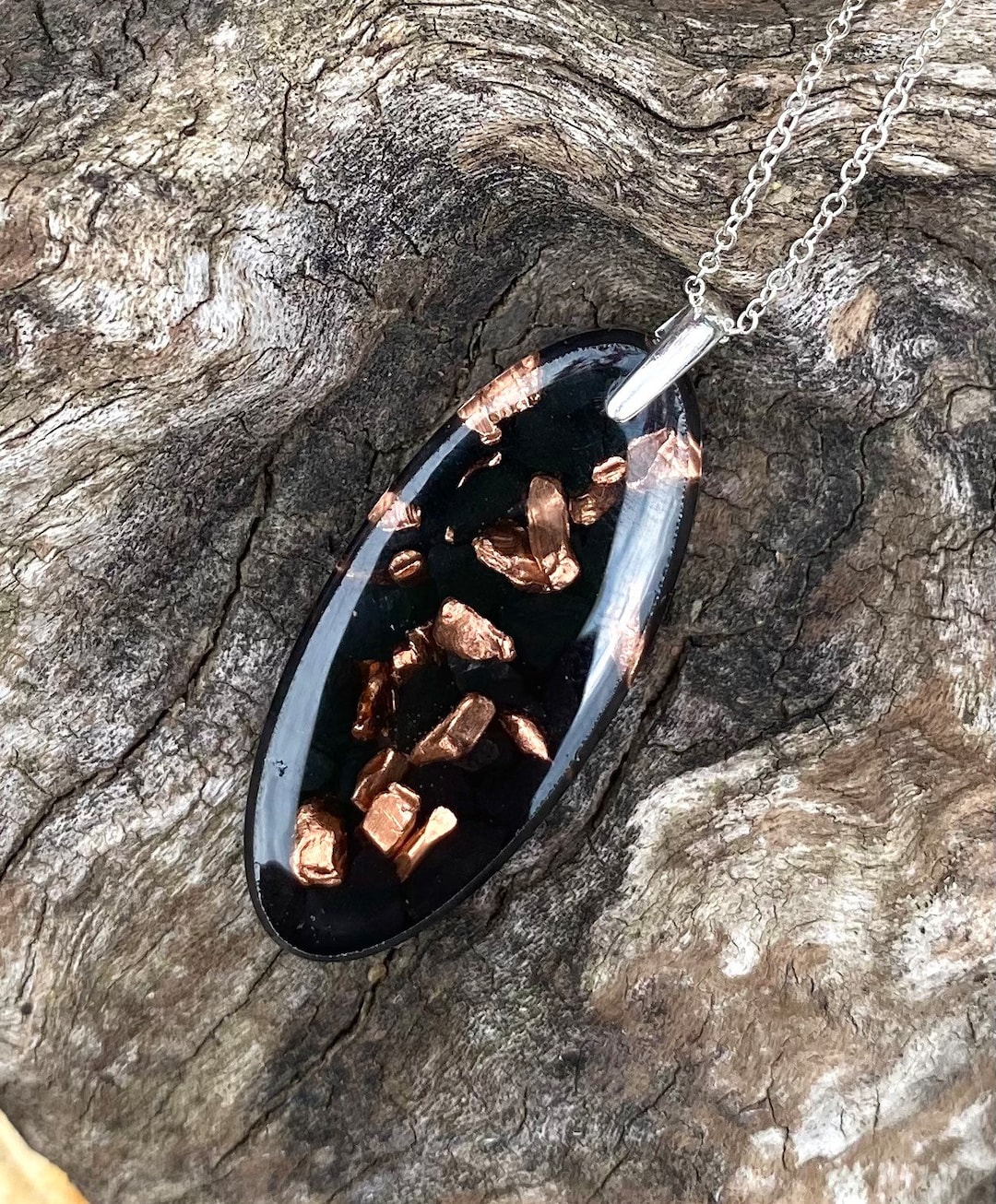 Shungite Pendant With Copper, EMF Protection, Handmade in Devon. - Etsy UK