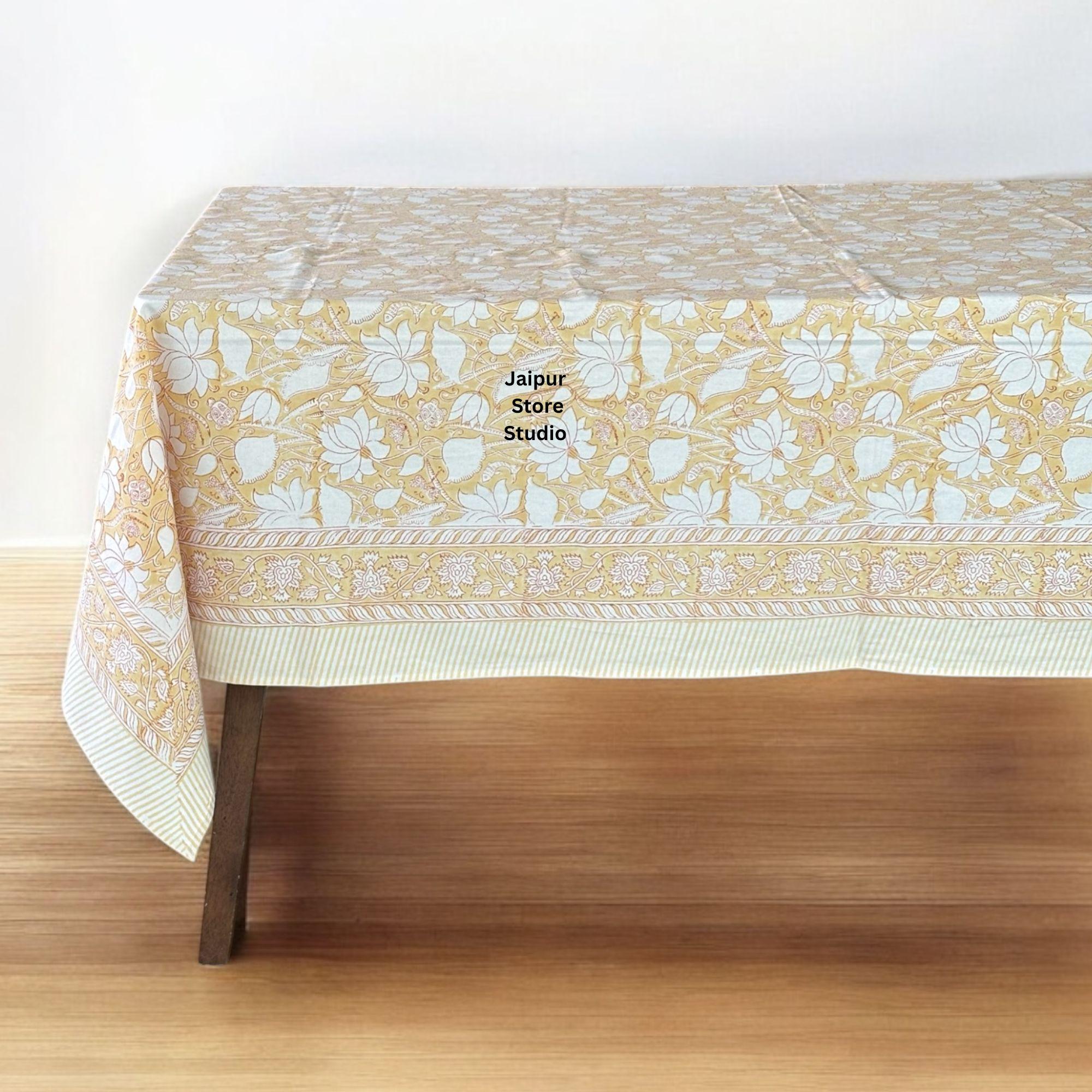 Indian Block Print Tablecloth, Cotton Floral Vintage French Dining ...