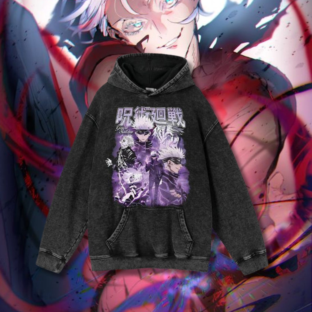 Satoru Gojo JJK Hoodie Retro Manga Pullover, Limited Edition Vintage ...