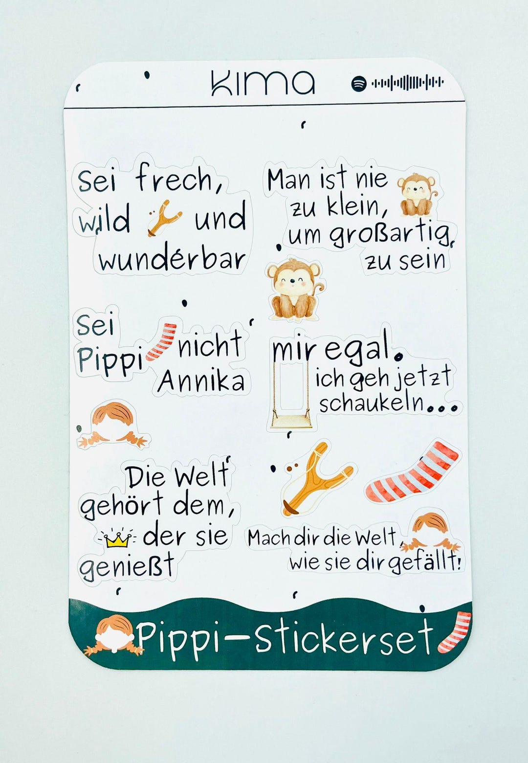 Pippi Longstocking Saying Sticker Sheet Motivational Stickers Positive ...