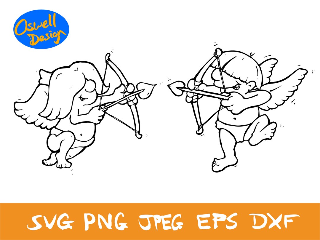Cupido personajes de dibujos animados masculino y femenino svg jpag png ...
