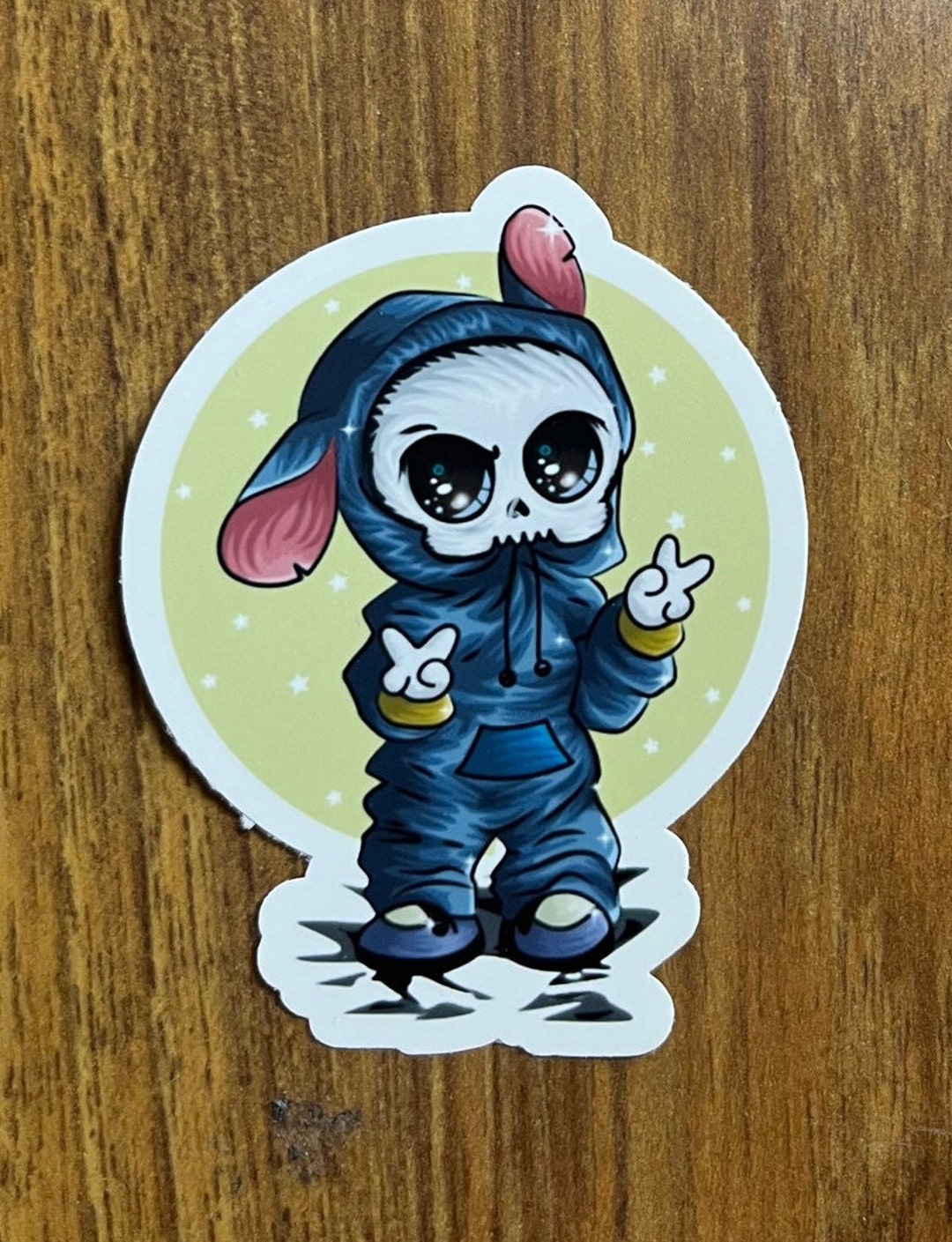 Gothic Vinyl Sticker Cute Skeleton Bunny Rabbit Vinyl Sticker Cute ...