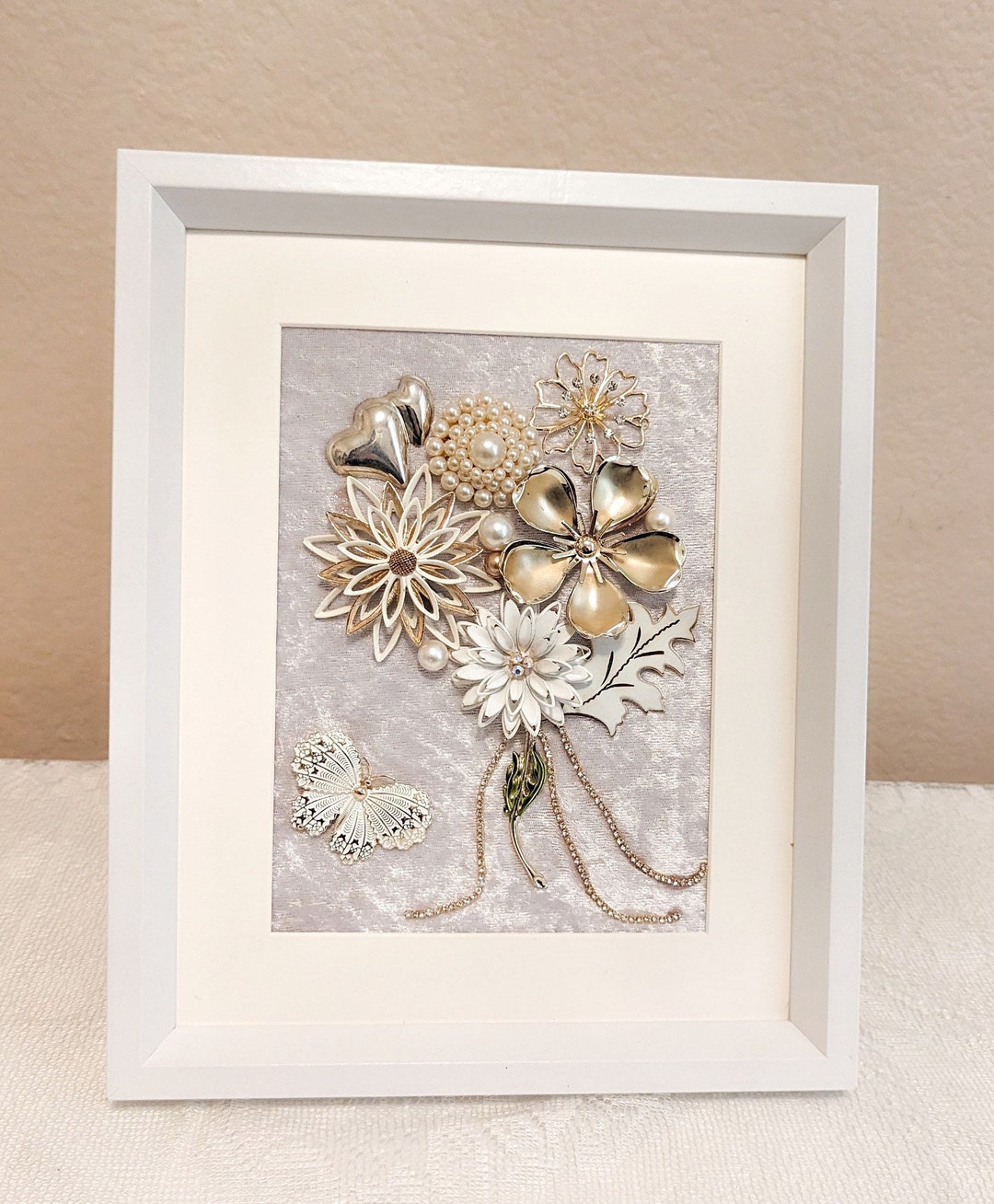 Framed Jewelry Art Bouquet - Etsy