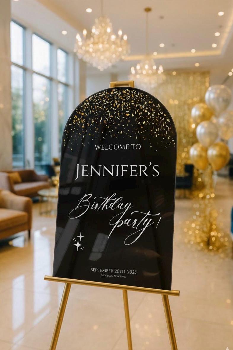 Personalized Acrylic Happy Birthday Welcome Sign, Party Decor - Etsy
