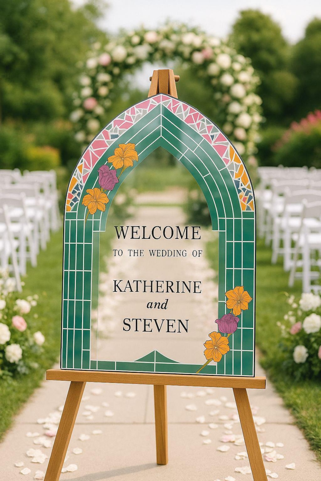 Stained Glass Wedding Sign, Acrylic Welcome Sign, Reception Decor - Etsy