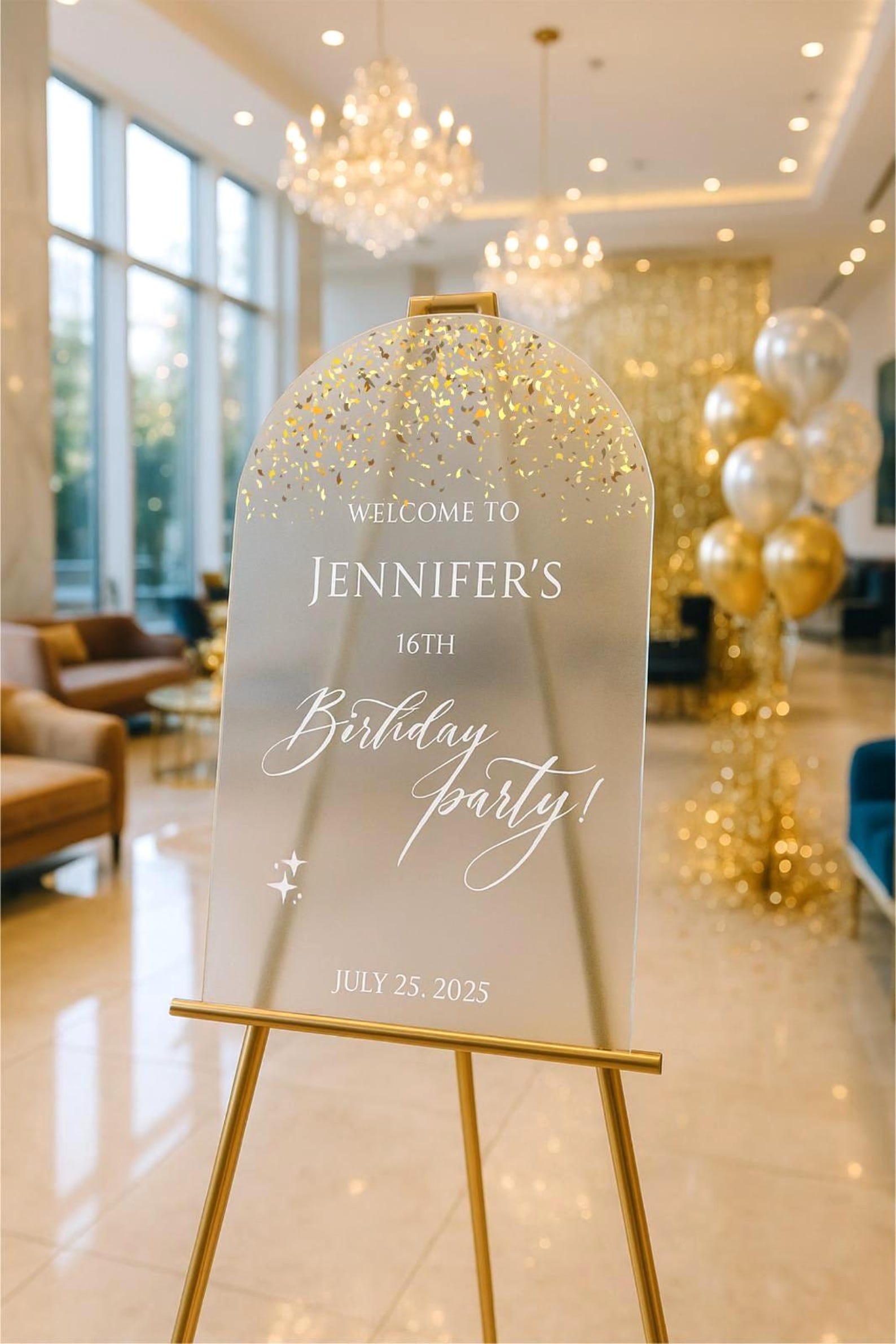 Personalized Acrylic Happy Birthday Welcome Sign, Party Decor - Etsy