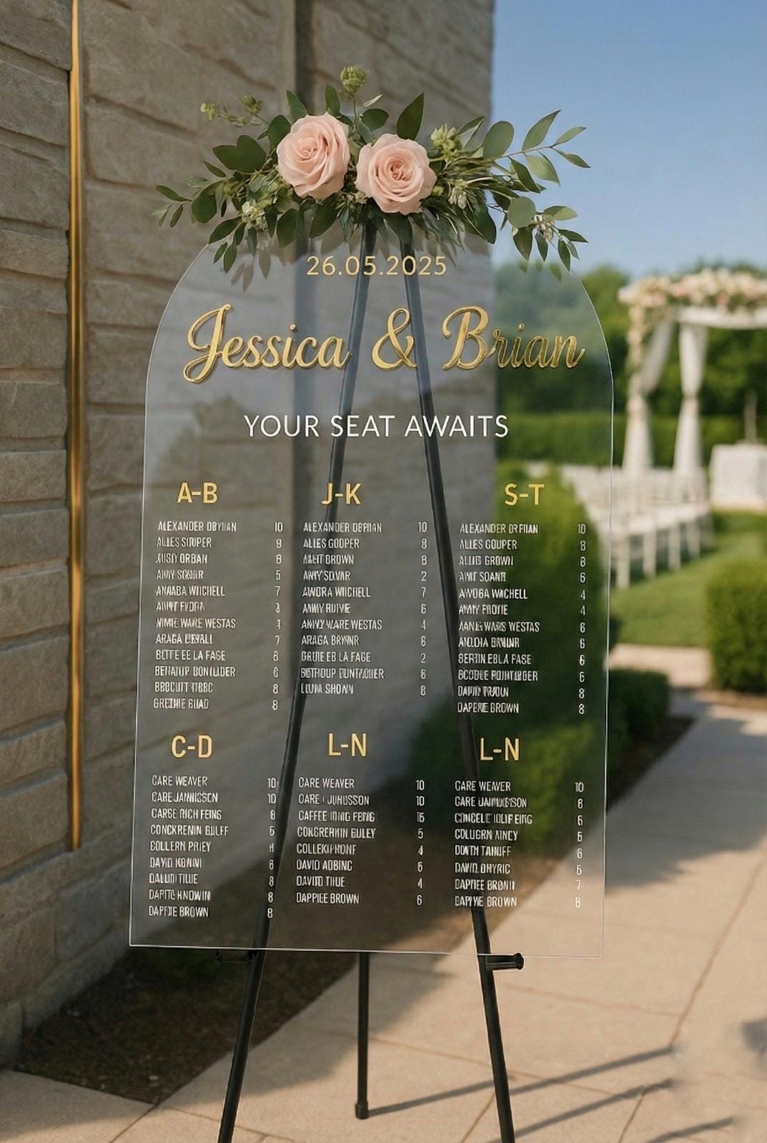 Custom Acrylic Wedding Seating Chart Sign, Table Plan, 3D Mirror Text ...