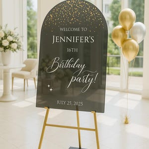Personalized Acrylic Happy Birthday Welcome Sign, Party Decor - Etsy